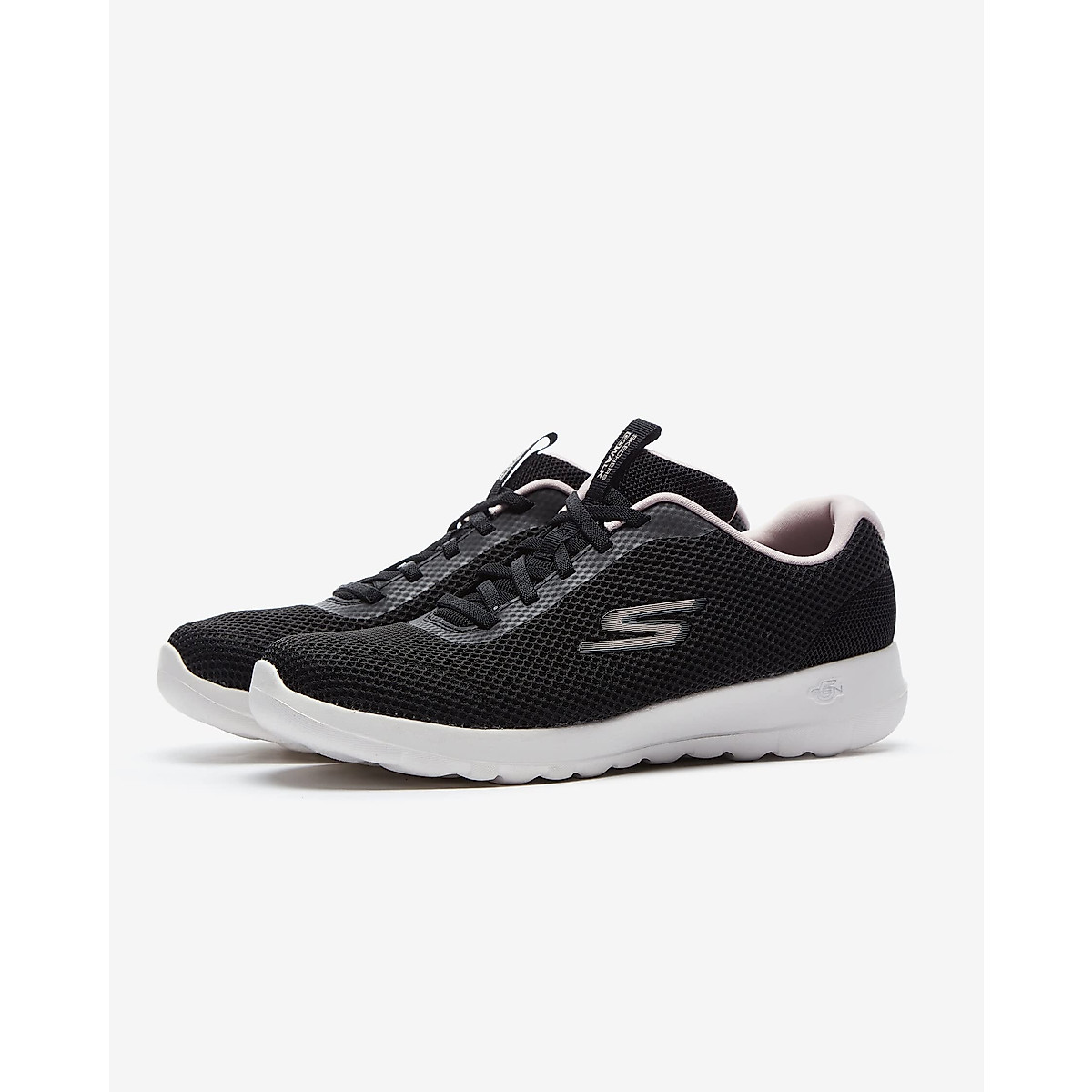 Skechers Women's GO Walk Joy Bungee with Color POP Sneaker, Black/Pink, 8