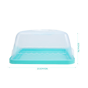 LIFKOME Cake Carrier Storage Container Portable Cake Saver with Handle Clear Square Cake Keeper for Transport Packaging Sky- blue