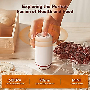 VMSTR Vacuum Sealer Machine, Rechargeable food saver vacuum sealer machine, Portable Handheld food sealer For Sous Vide Cooking, Sous Vide Bags food Storage Set 10 PCS…