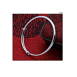 Hithop Simple Style 925 Sterling Silver Bangle Women Gift Bracelets Bangles