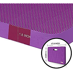 Omixe Extra Thick Kneeling Pad Comfy Foam Kneeler Mat Garden Knee Pad Cushion for Gardening Planting Yard Work Prayer Yoga Mechanic Exercise Workout Baby Bath 18 x 11 x 1.5 Inch Large Purple
