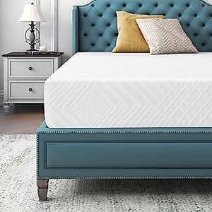 IULULU 10 Inch Queen Size Memory Foam Mattress, Mattresses in a Box, Breathable Removable Quilted Cover, Medium Feeling, White