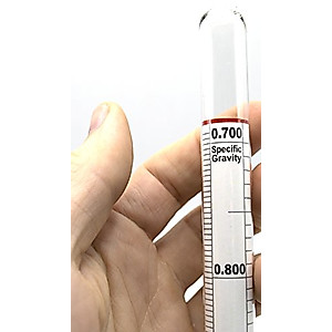 EISCO Universal Laboratory Hydrometer in Hard Plastic Case- Measure Specific Gravity Range 0.700 to 2.000-0.01 Graduations - Dual Scale for Light and Heavy Liquids