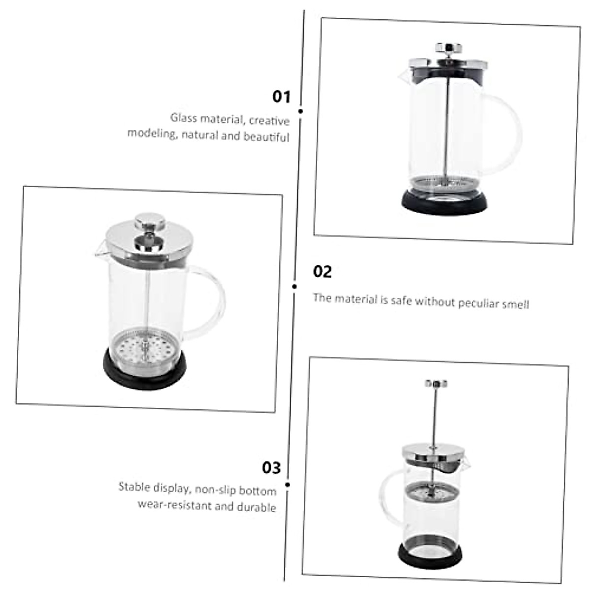 CRAFTHROU Coffee Maker Travel Kettle Coffee Maker Pot Coffee Pot Camping Tea Kettle Coffee Espresso Camping Water Jug Portable Espresso Coffee Maker Stainless Steel Silver