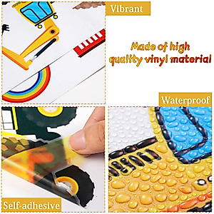 Transportation Wall Decals Construction Wall Stickers Vehicle Tractor Cars Trucks Excavator Stickers Peel and Stick Transportation and City Scene Decals for Kids Nursery Bedroom Living Room Playroom