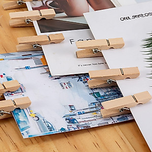 Enkrio Clothes Pins 100 pcs 1.8 Inch Wood Clothespins Mini Wooden Clips for Pictures Photo Clip for Note Memo Card Wood Peg Pins for Wall, Decoration, Postcard, Art Work Display