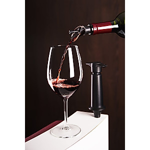 Vacu Vin Wine Server & Stopper Set of 2 - Effortless Drip Free Pouring - Airtight Preservation - Elegant Design for Exquisite Wine Enjoyment and Lasting Freshness