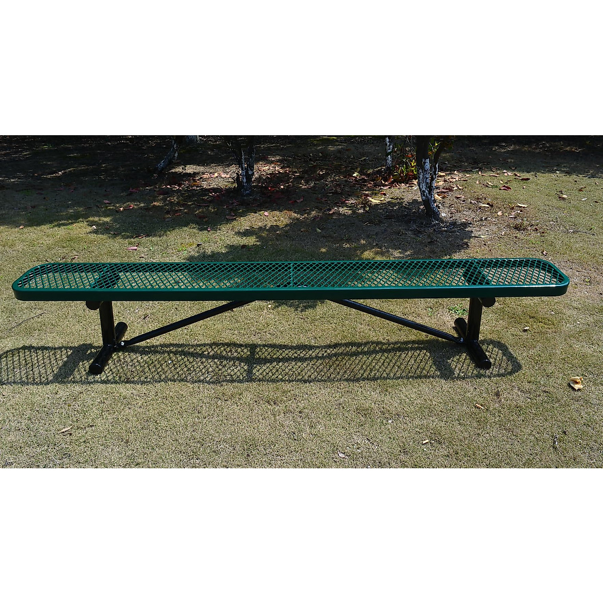LifeYard 8' Park Bench, Outdoor Steel Bench, Expanded Metal (w/o backrest)