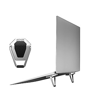 JIECHUN Laptop Stand for Desk, Portable Anti-Slip Keyboard Riser, Zinc Alloy Keyboard Stand, Computer Stand Compatible with MacBook Air/Pro, 10-15.6 Inches Laptops and Keyboards (Sliver)