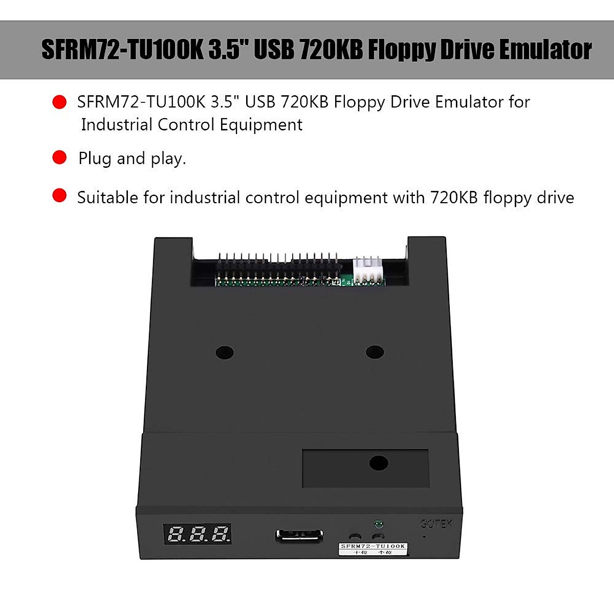USB Floppy Drive Emulator, SFRM72-TU100K 3.5" USB 720KB Floppy Drive Emulator for Industrial Control Equipment