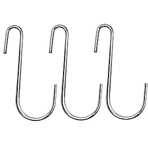 18 Pack ESFUN 4 inch Heavy Duty S Hooks Pan Pot Holder Rack Hooks Hanging Hangers S Shaped Hooks for Kitchenware Pots Utensils Clothes Bags Towels Plants