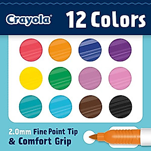 Crayola Dual Chisel Tip & Brush Markers, Art Markers, Gifts for Teens, 12ct