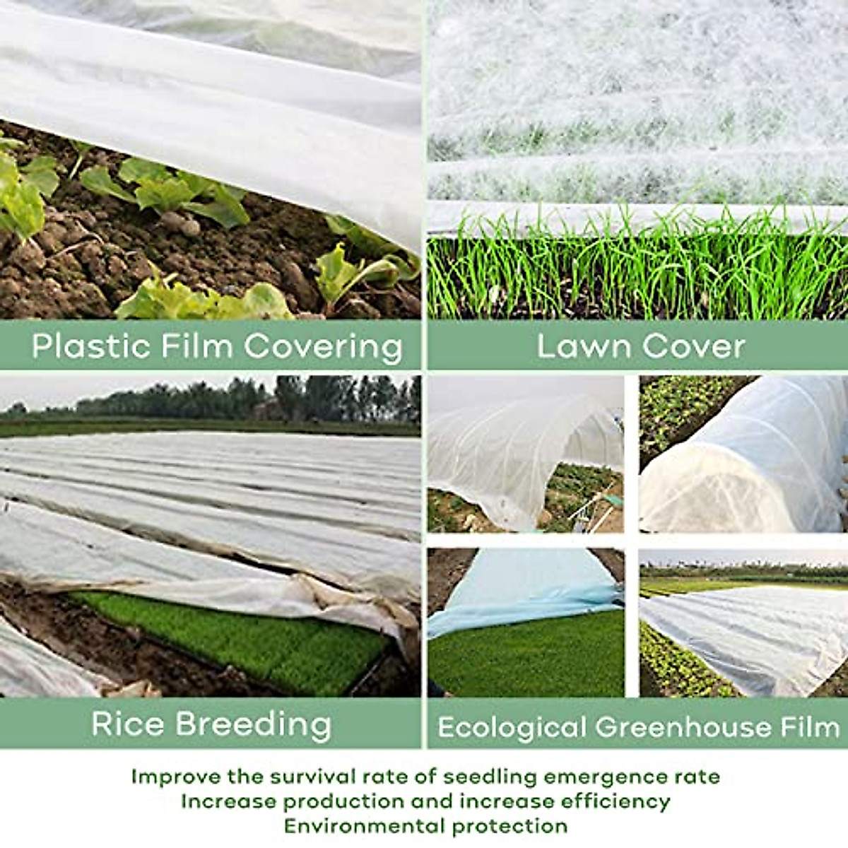 Garden Netting Insect Pest Barrier Bird Netting for Garden Protection 5*50ft Reusable Floating Row Cover for Vegetables Fruit Plant Covers Freeze Protection
