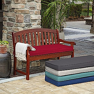 Arden Selections Outdoor Bench Cushion 18 x 46, Caliente Red