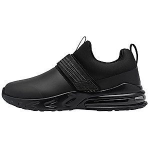 LARNMERN Non Slip Work Shoes for Women Food Service Kitchen Chef Waterproof Shoe Restaurant Slip on Walking Sneakers Fashion Air Cushion Working Footwear Black 10