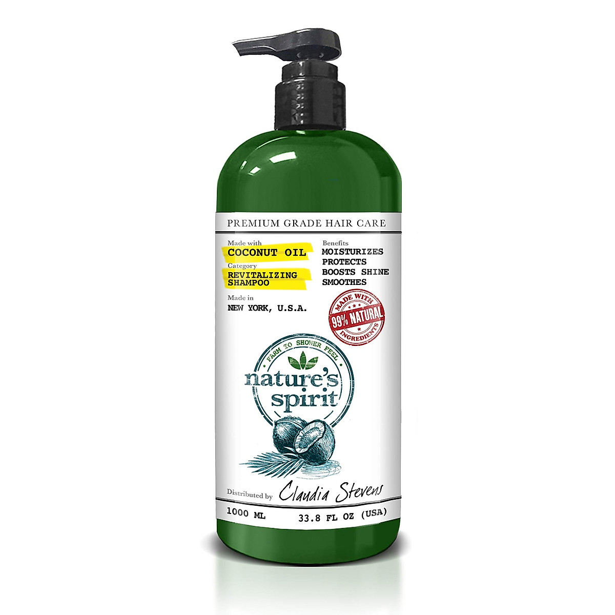 Nature's Spirit Coconut Shampoo 33 oz. - coconut milk shampoo, nourishing shampoo, coconut oil shampoo, coconut cream hair, milk shampoo, coconut water shampoo,