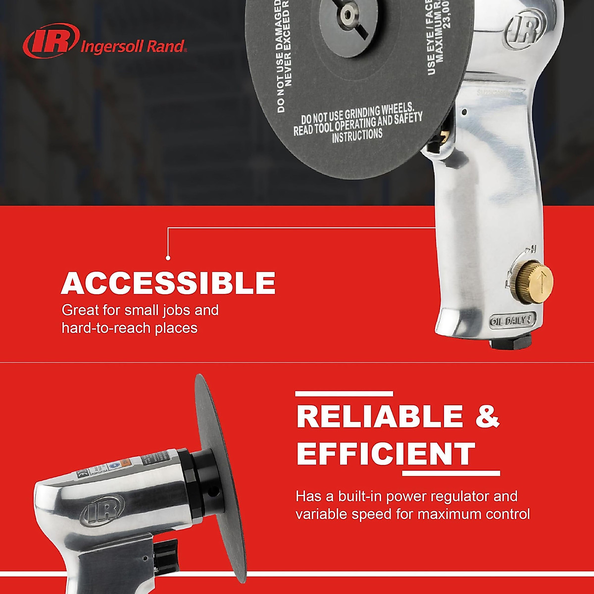 Ingersoll Rand 317-B - 3" and 5" Sander, Fiber Pad, 18000 RPM, 0.45 HP, Chrome