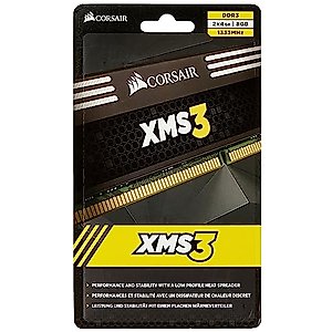Corsair XMS3 8 GB (2 x 4GB) 1333 MHz PC3-10666 240-Pin DDR3 Memory Kit 1.5V
