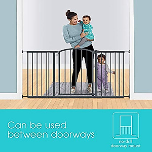 Summer Extra Wide Decor Safety Baby Gate, Gray – 27” Tall, Fits Openings of 28” to 51.5” Wide, 20” Wide Door Opening, Baby and Pet Gate for Extra Wide Doorways