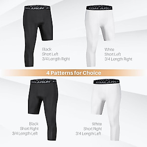 Koalarun One Leg Compression Tights for Basketball Men's 3/4 Capri Sports Leggings Athletic Training Pants Base Layers