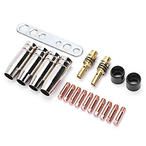 Welder Contacts, 19Pcs Torch Welding Accessories Kit M-I-G Welder Contacts 15AK Welding Accessory Nozzle Car Repair Tool