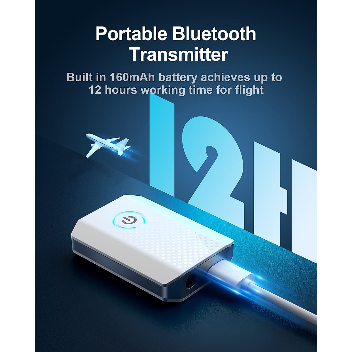 Aisidra Bluetooth Transmitter Receiver V5.0 Bluetooth Adapter for Audio, 2-in-1 Bluetooth AUX Adapter for TV/Car/PC/MP3 Player/Home Theater/Switch, Low Latency, Pairs 2 Devices Simultaneously