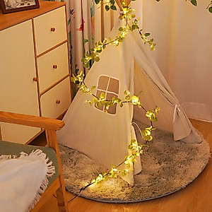 Lighted 80 LED Eucalyptus Garland Battery Operated 6.2FT Artificial Greenery Twig Vine Lights for Wedding Party Room Christmas Spring Decoration Indoor Outdoor