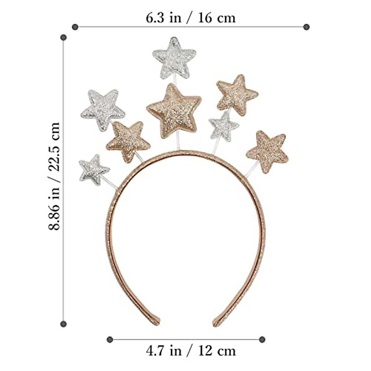 Minkissy Glitter Star Headband Star Headpiece Halloween Headband Funny Hairband Christmas Party Headwear Holiday Festival Hair Accessories for Girls Kids Women