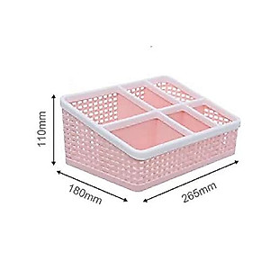 UXZDX CUJUX Storage Basket Living Room Multifunctional Plastic Office Desk Storage Box Cosmetic Storage Basket (Color : Blue)