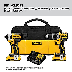 DEWALT 20V MAX Cordless Drill and Impact Driver, Power Tool Combo Kit with 2 Batteries and Charger, Brushless (DCK283D2)