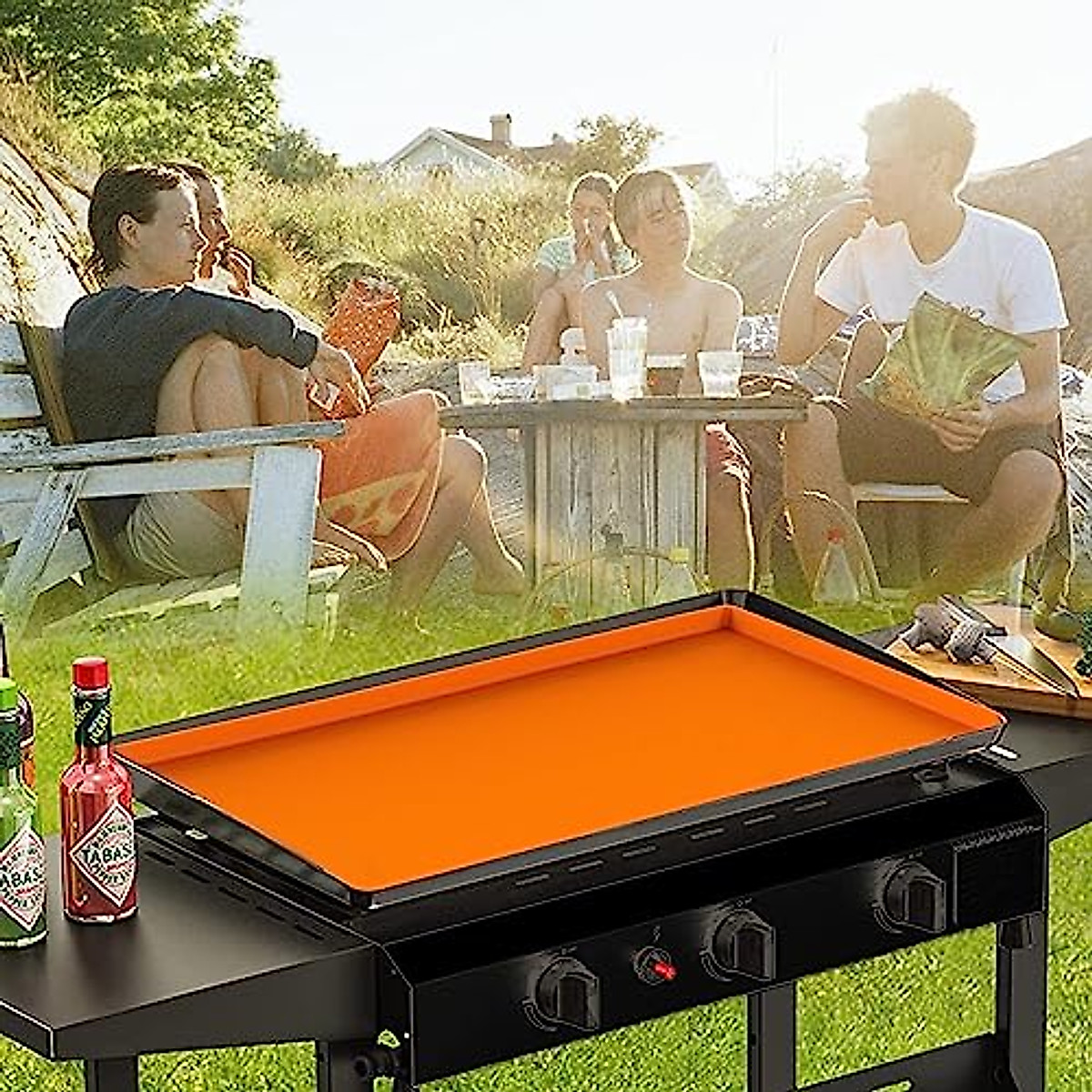 Silicone Protective Cover for 36" Blackstone Griddle,Heavy Duty Food Grade Silicone Grill Mat, Protect Griddle from Rodents, Insects, Debris, and Rust,All Season Cooking Protective Cover