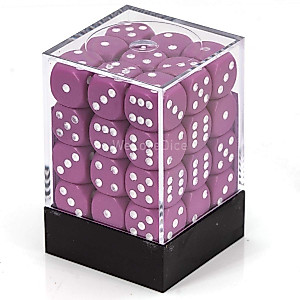 DND Dice Set-Chessex D&D Dice-12mm Opaque Light Purple and White Plastic Polyhedral Dice Set-Dungeons and Dragons Dice Includes 36 Dice – D6