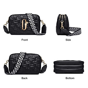 FOXLOVER Women's Crossbody Bags Leather Small Shoulder Bag Purses for Women Quilted Chain Lady Casual Lattice