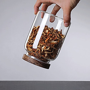 WINAKUI Large Glass Jars with Airtight Wooden Lid, Food Storage Glass Canister, Clear Cereal Storage Container for Flour, Sugar, Coffee Beans, Snack (94 FL OZ (2800ml))