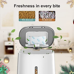 Automatic Cat Feeders - LIIEYPET Cat Food Dispenser for Dry Food, 4L Smart Pet Feeder with 2.4G App Control, Automatic Dog Feeder with Stainless Steel Bowl, 1-10 Meals Per Day