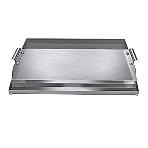 Universal Non-stick Stainless Steel Griddle Pan 16" X 22" for Gas/Charcoal Grills, 4/5/6 Burner Gas Grill Accessory Plancha, Big Size