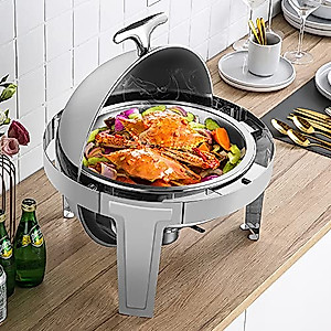 6L Buffet Warmer Server, Buffet Dish Food Warmer for Parties, Electric Chafer Server Food Warmer, Chafing Dish Buffet Set Full 1 Pan