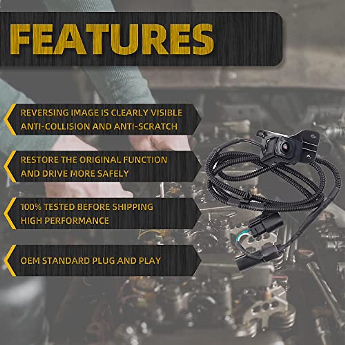 Dasbecan Rear View Backup Camera Compatible with Chevy Silverado GMC Sierra 2007-2014 Replaces 20837341 20986601 23146157 Parking Assist Camera