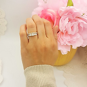 Dazzlingrock Collection 1.50 Carat (Cttw) 14K Round Diamond 5 Stone Engagement Ring Set 1 1/2 CT, Yellow Gold, Size 8.5