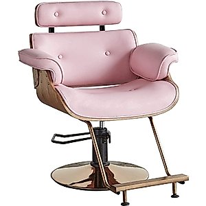 Lightweight Foldable Portable Salon Chair Hydraulic Chair for Business or Home Salon Beauty Chair Barber Chairs for Hair Stylist Barber Chair Height Adjustable PU Leather Hydraulic Salon Chairs conv (