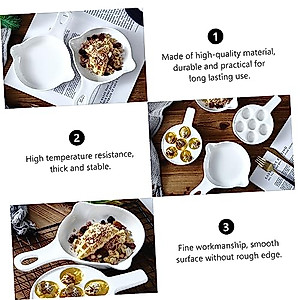 Cabilock 1pc Baked Snails Mini Saucepan French Bread Baking Pan Stainless Steel Tray Ceramic Bakeware Set Maker Ceramic Bread Loaf Pan Kitchen Supply Serving Plate Kitchen Gadget White Brie