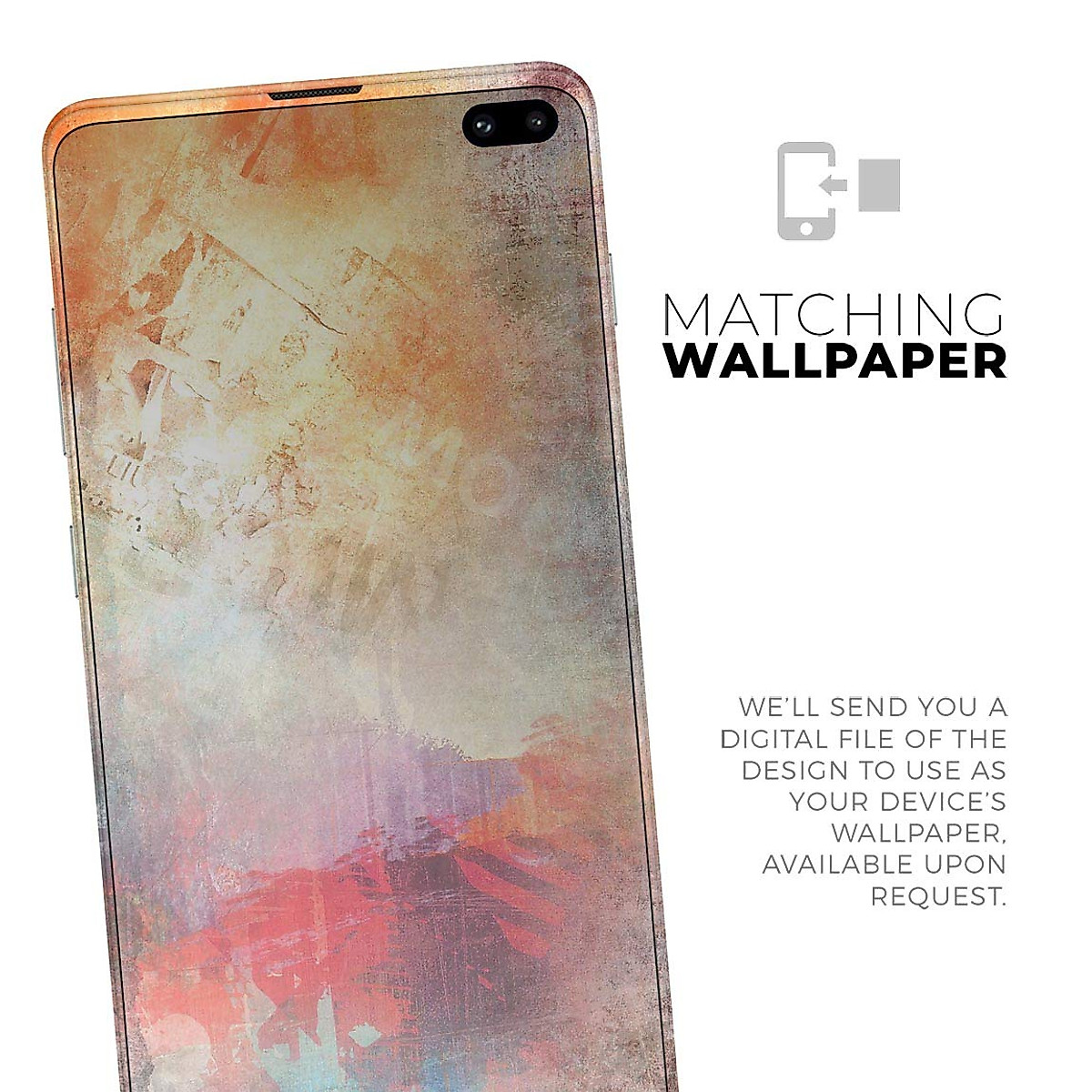DesignSkinz Grungy Colorful Faded Paint Protective Vinyl Decal Wrap Skin Cover Compatible with The Samsung Galaxy S20 (Screen Trim & Back Glass Skin)