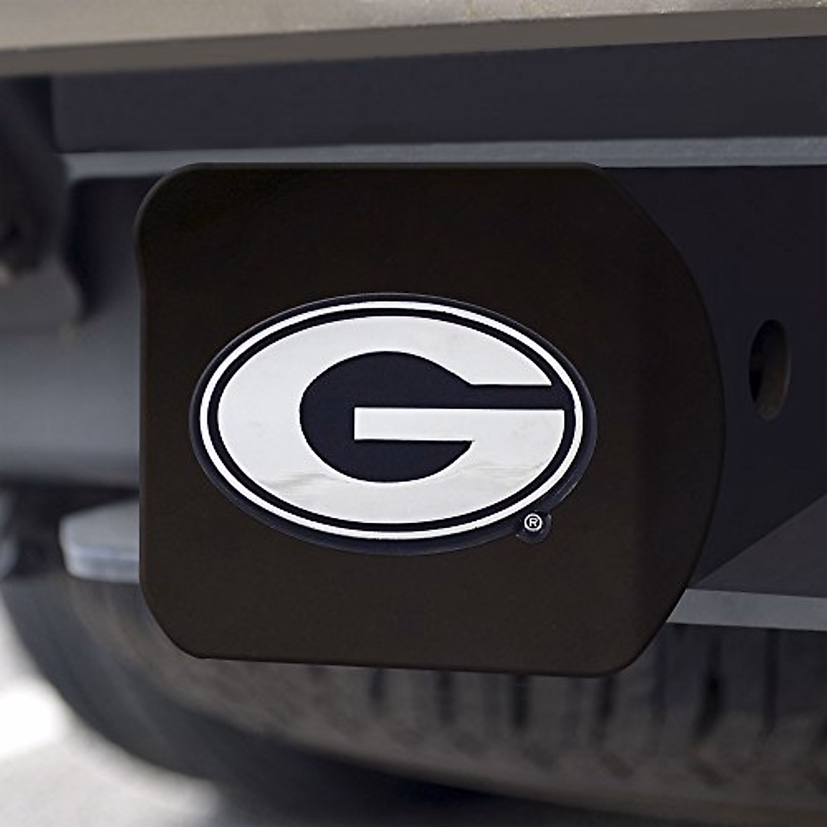 FANMATS 21030 Georgia Bulldogs Black Metal Hitch Cover with Metal Chrome 3D Emblem