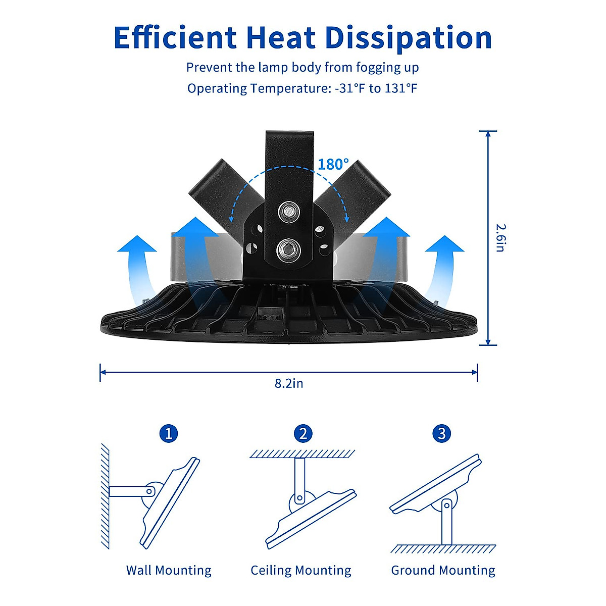 4 Pack LED High Bay Light|100W 10000LM UFO LED High Bay Light|6500K Daylight LED Shop Light|IP65 Waterproof LED Commercial Warehouse Area Light|LED Garage Light for Garage Gym Factory Warehouse