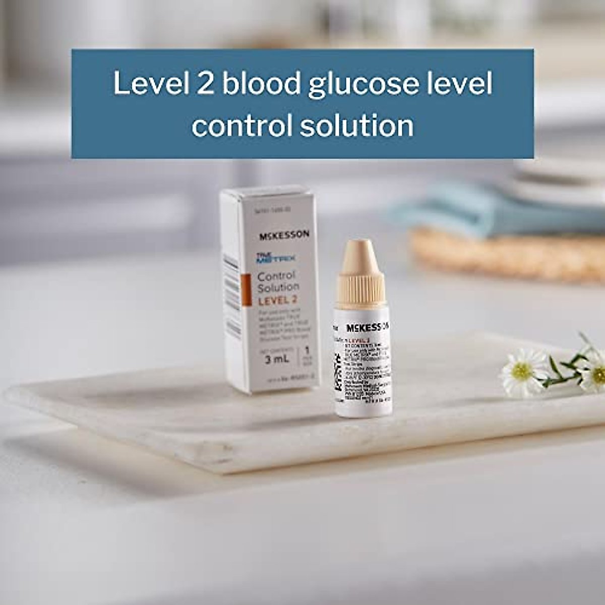 McKesson True METRIX Blood Glucose Testing Control Solution, Level 2, 3 mL Vial, 1 Count