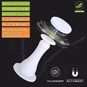 ZC GEL Magnetic Door Stopper Self Adhesive, Silicone Door Stop Holder Wall Mount Damage-Free with Durable Reusable Waterproof House Door Stopper, No Need to Drill Collision Mute No Trace (White)