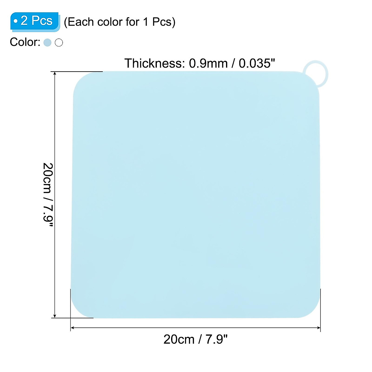 PATIKIL Silicone Floor Drain Anti-Odor Mat, 2Pcs/1Set Shower Drain Stopper Square Silicone Floor Drain Cover for Kitchen Bathroom, White Blue