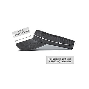 Mens Womens Sun Visors with UV Protection Adjustable Sports Sun Visor Hats for Running Gardening Traveling Summer Hats White