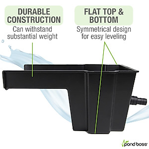 POND BOSS Waterfall Spillway, 8 inch Wide Weir, Waterfall Box, Smooth Flow, Durable Construction, Easy to Install, Great for Waterfalls, Pondless Water Features and Streams