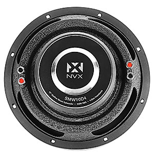 NVX SMW10D4 700W Peak (350W RMS) S-Series Shallow-Mount 10" Dual 4-Ohm Subwoofer